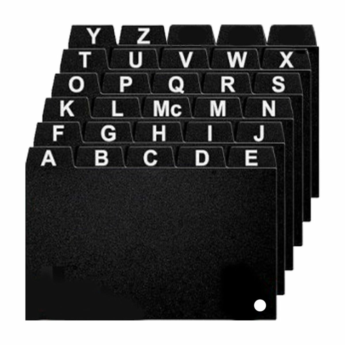 30 черных разделителей для карточек размером 3x5 дюймов с кольцевым органайзером