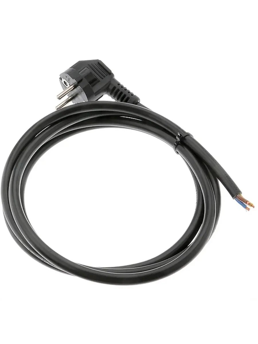 Шнур электрический КГ 3х2.5мм 1.2 м. с литой вилкой черный