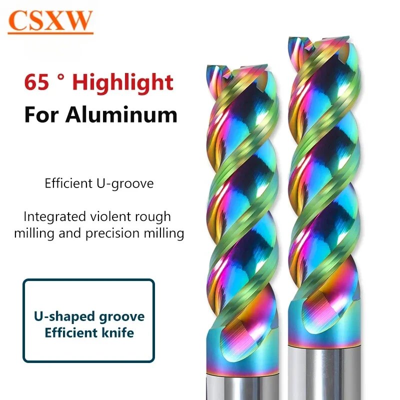 Концевая фреза с DLC покрытием, алюминий HRC65 3F, фреза, акрил, дерево, медь, пластик, режущий инструмент, фрезерные инструменты с ЧПУ, концевые инструменты 5PCS, 6.0x18x6x50