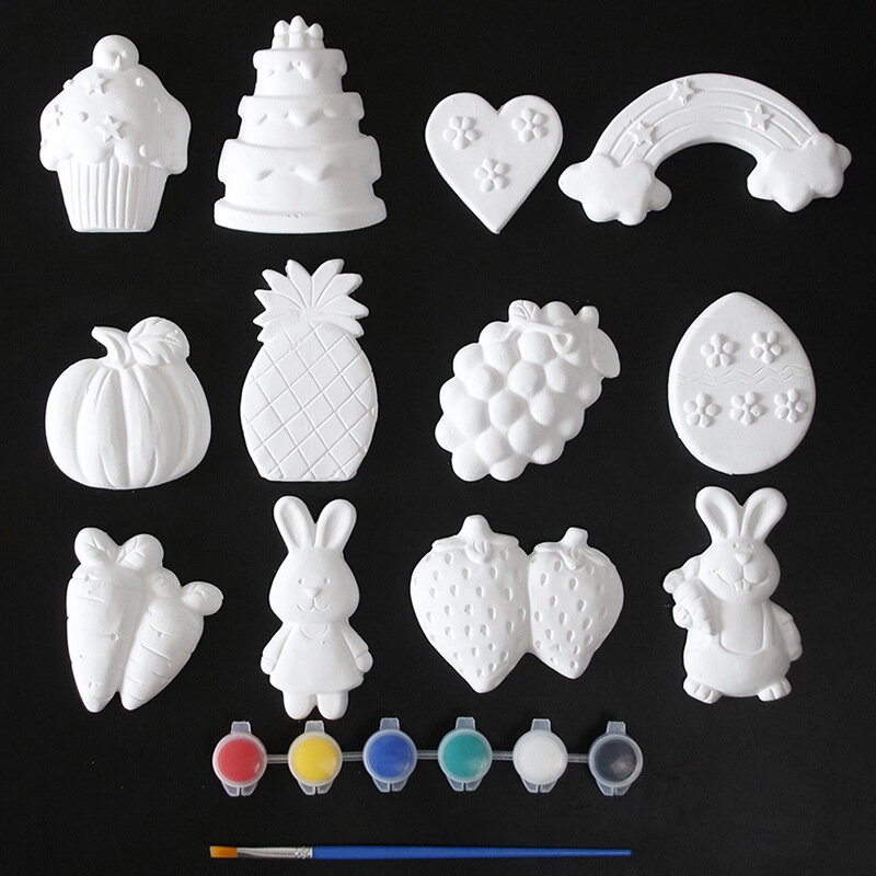 Гипсовая кукла для раскрашивания Санта-Клауса, детская живопись, DIY раскраска, новая граффити живопись, керамическая заготовка оптом