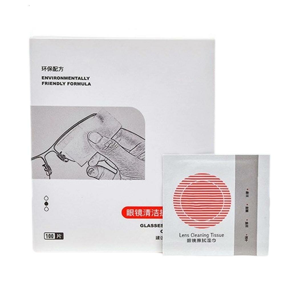 Салфетки для очистки линз очков, электроники и экранов, 100 шт, Белый