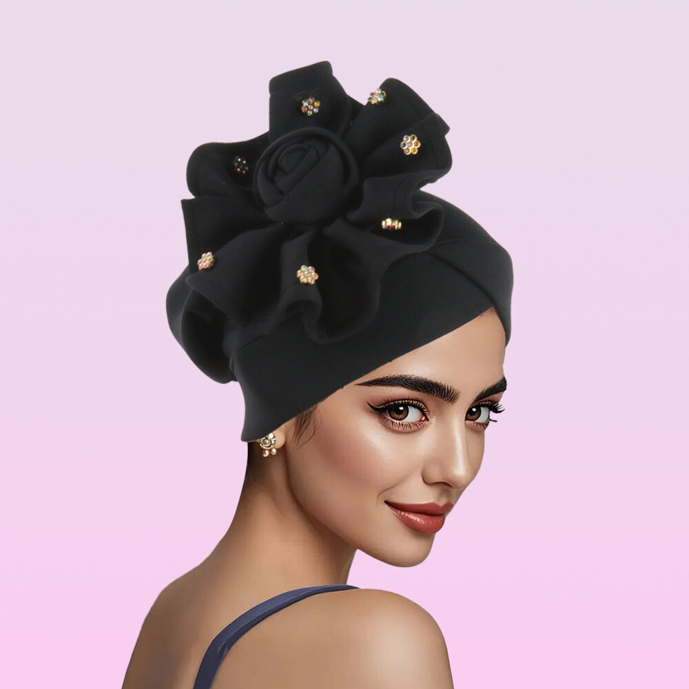 DIY Кепка Новая Лента Пять Спонж Тассель Тюрбан