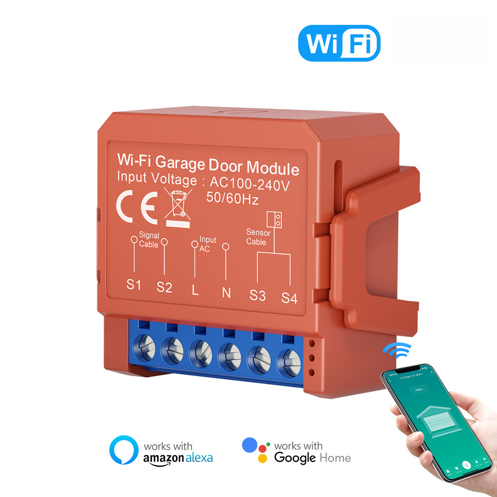 Туя WiFi Умный Открыватель Гаражных Ворот Приложение для Управления Гаражными Воротами Пульт Дистанционного Управления Гаражными Воротами Таймер Открывания Гаражных Ворот Беспроводной Контроллер для Гаражных Ворот Совместимость с Google Home