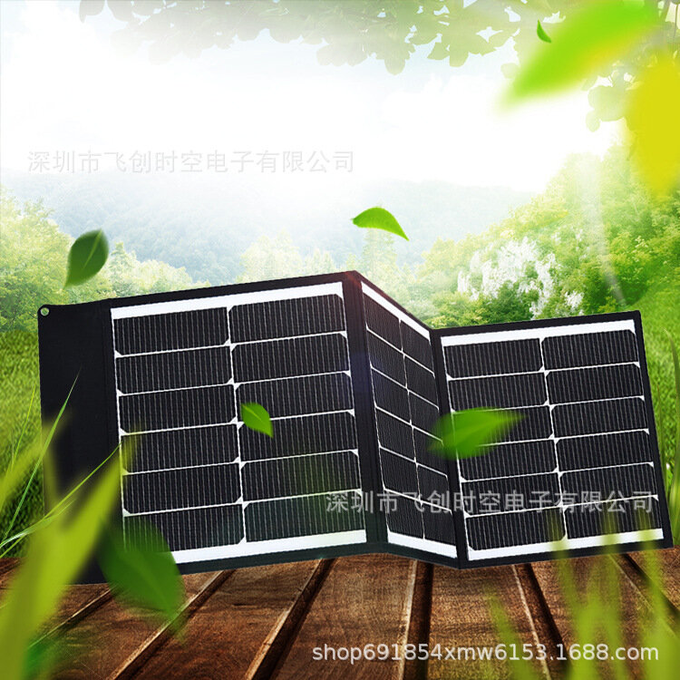 Портативная 60W солнечная панель Складная высокая эффективность 18V5V двойной выход наружное мобильное зарядное устройство
