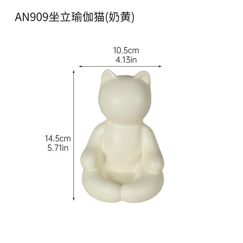 Милый керамический подсвечник в виде кошки — простое украшение для гостиной, прихожей и обеденного стола.