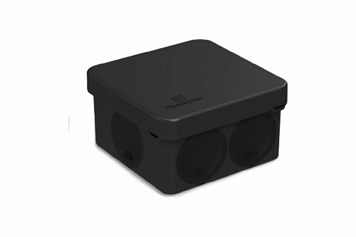 Коробка распределительная Промрукав 70x70x40 квадратная 6 вводов для открытого монтажа IP66 черный