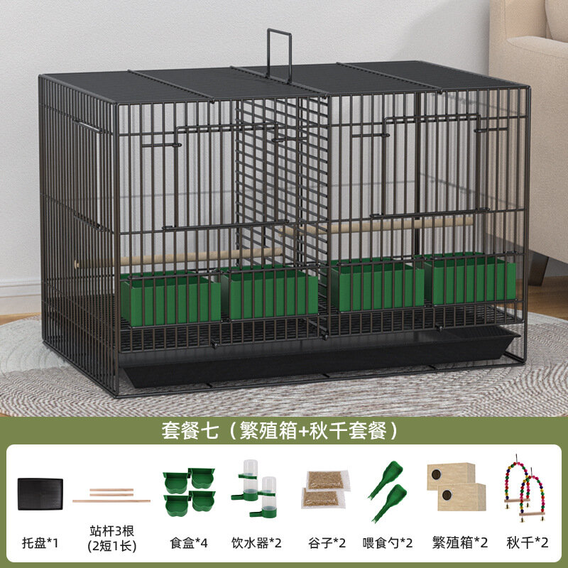 Большая клетка для птиц для домашнего использования, для попугаев, волнистых попугаев, корелл, неразлучников, с перегородкой, двойной ящик для разведения, птичье гнездо