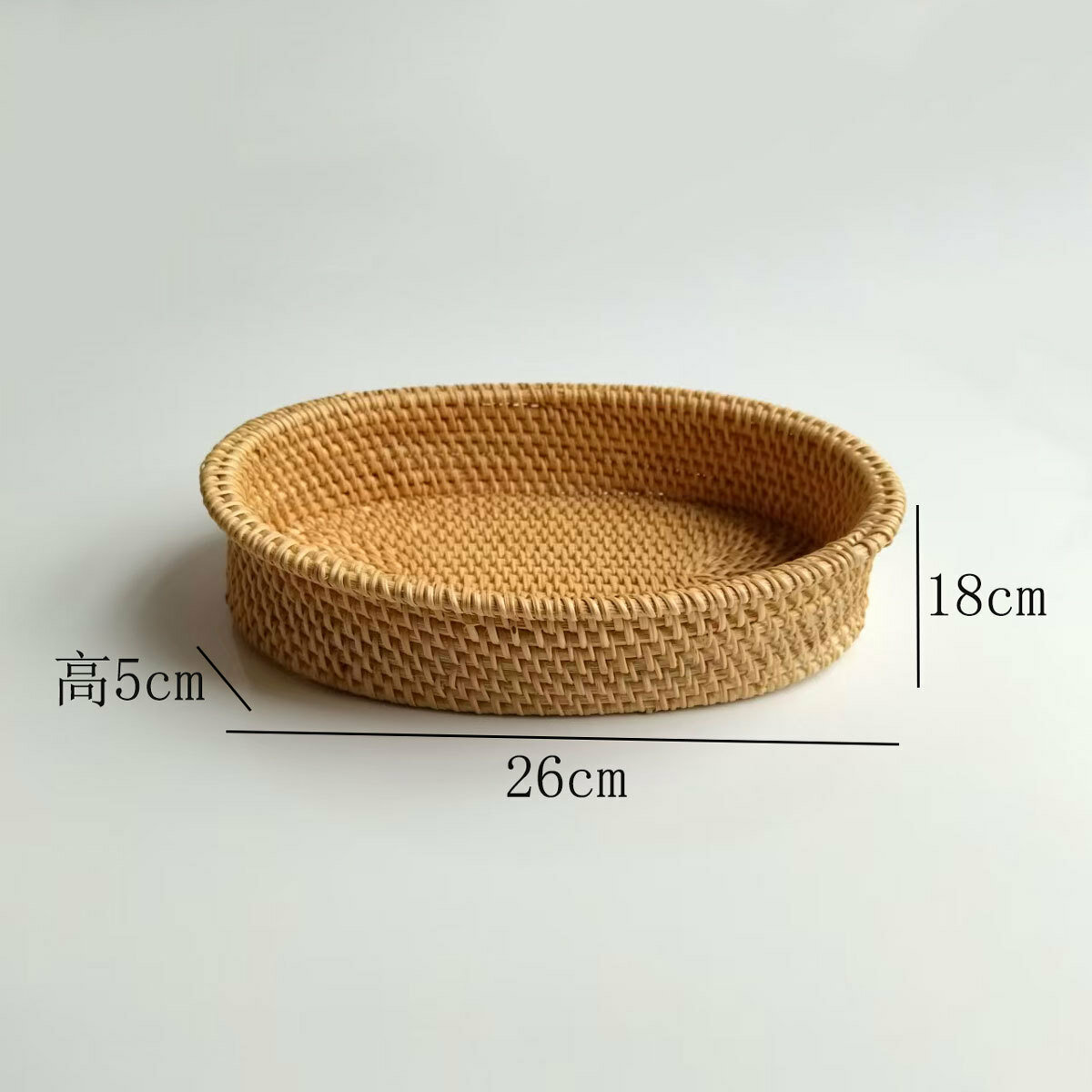 Оптовая продажа вьетнамских ротанговых корзин для хранения, круглая большая фруктовая тарелка, закуски, выпечка, маленькая корзина, коллекция мелких предметов, синий