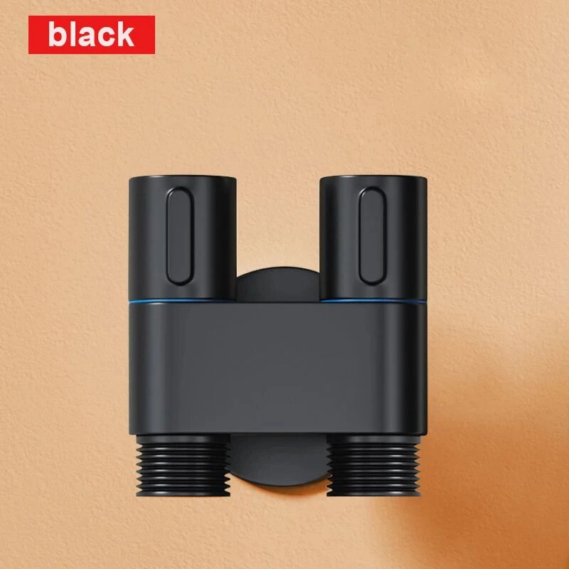 Угловой клапан для биде черный, Black-dual control