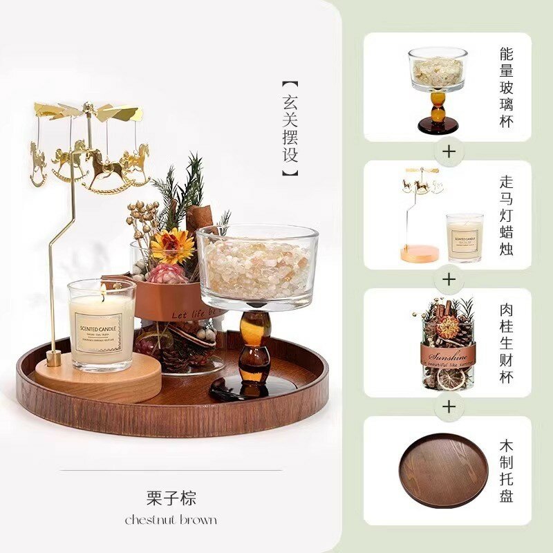 Украшение для входа "Вращающаяся карусель удачи" Кристаллическое украшение Подарок на новоселье Декор для рабочего стола