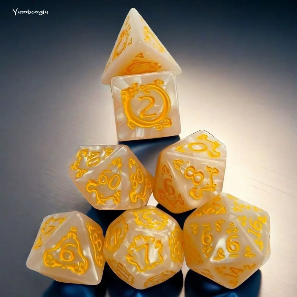 Yunzhonglu Кости игральные, дайсы, кубики для DnD (ДнД) 7 шт