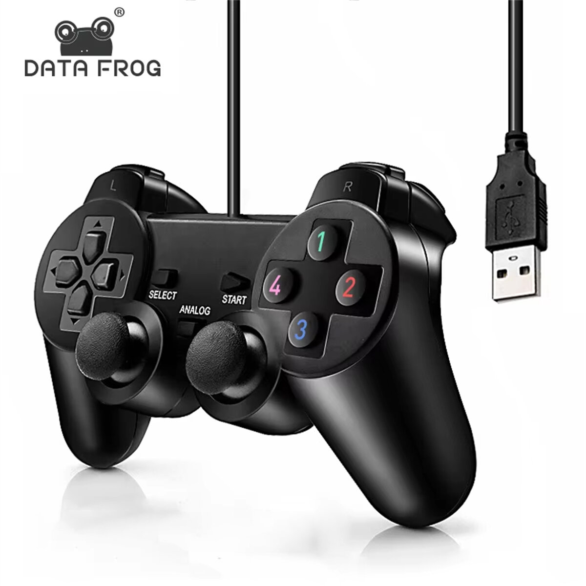 Проводной геймпад Data Frog для PS2/PC|USB-контроллера с двойным виброударом
