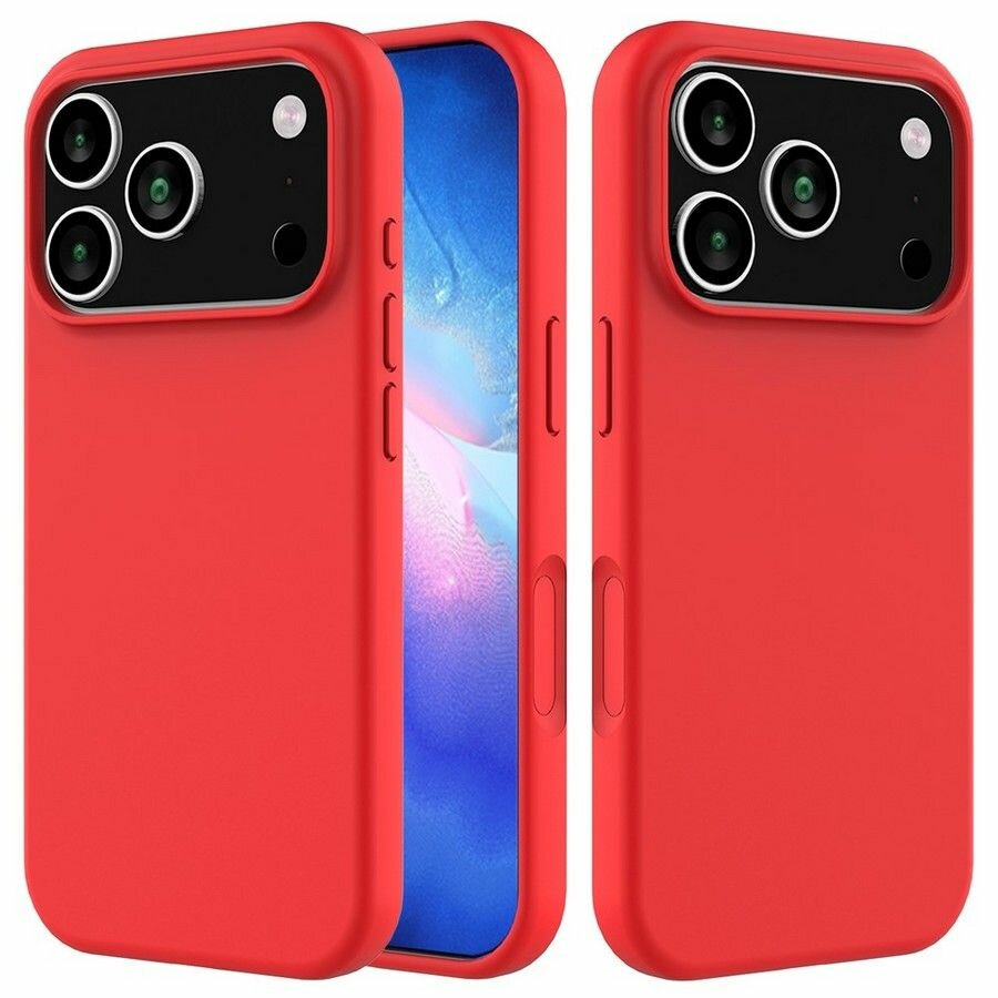 Силиконовая накладка без логотипа (Silicone Case) для Apple iPhone 17 pro max красный
