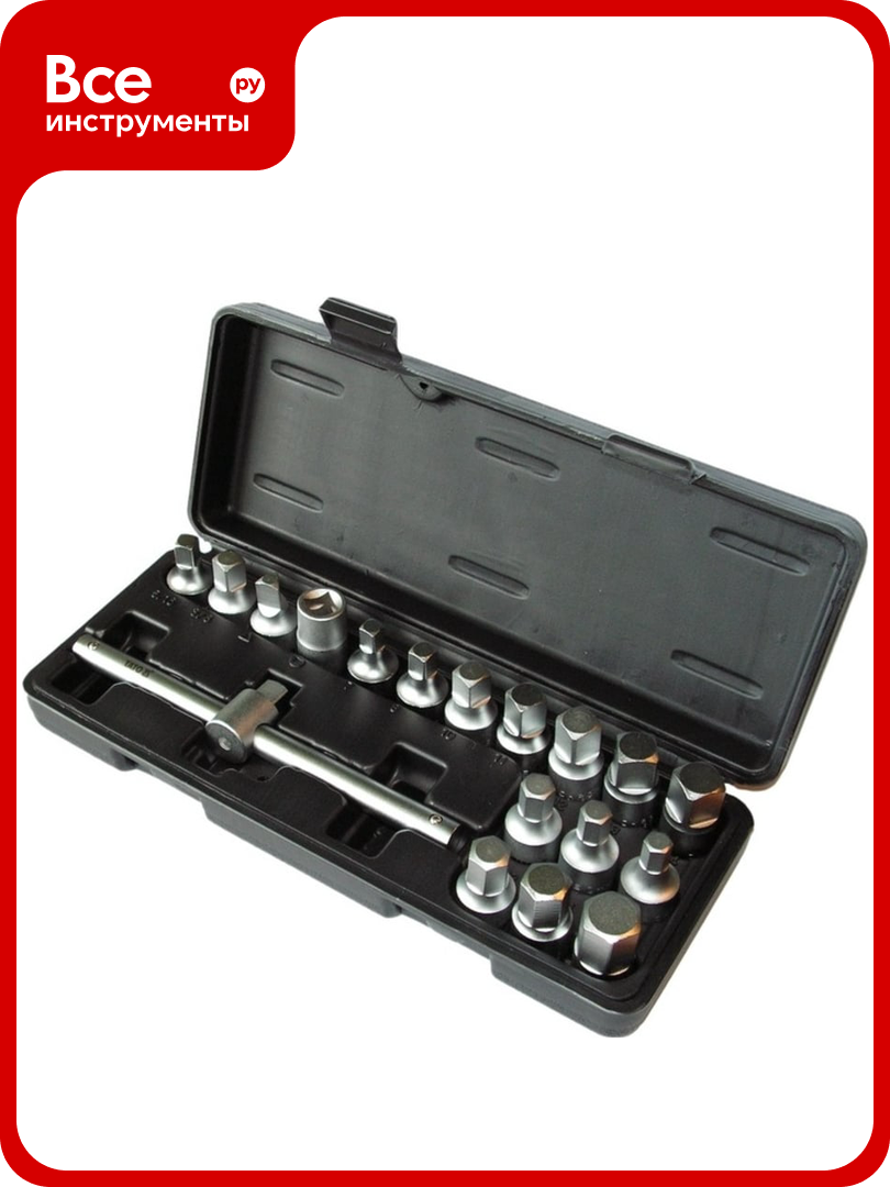 Комплект ключей для сливной пробки YATO, 18пр. YT-0599