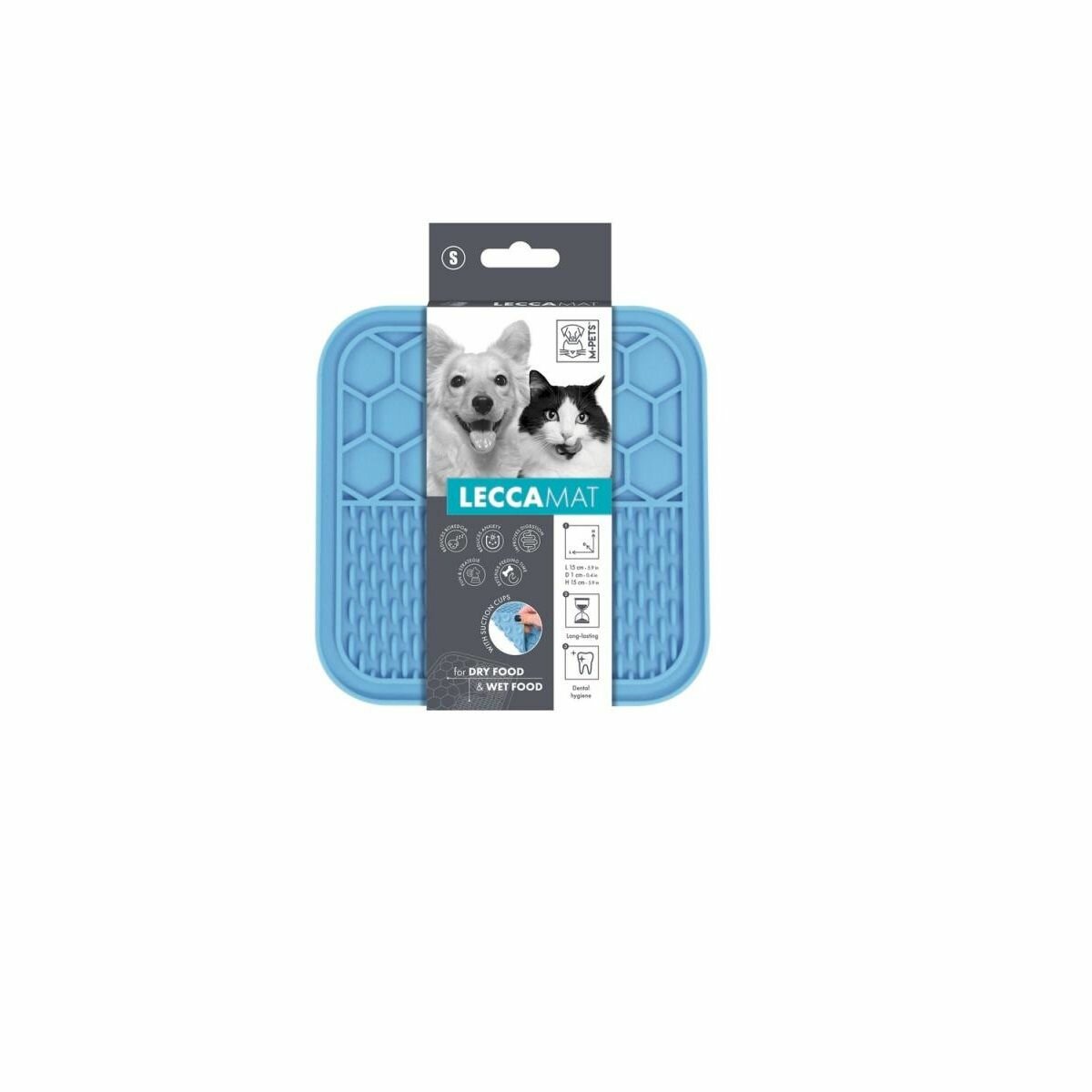 M-PETS Лизательный коврик для домашних животных голубой S 15x15x1 см