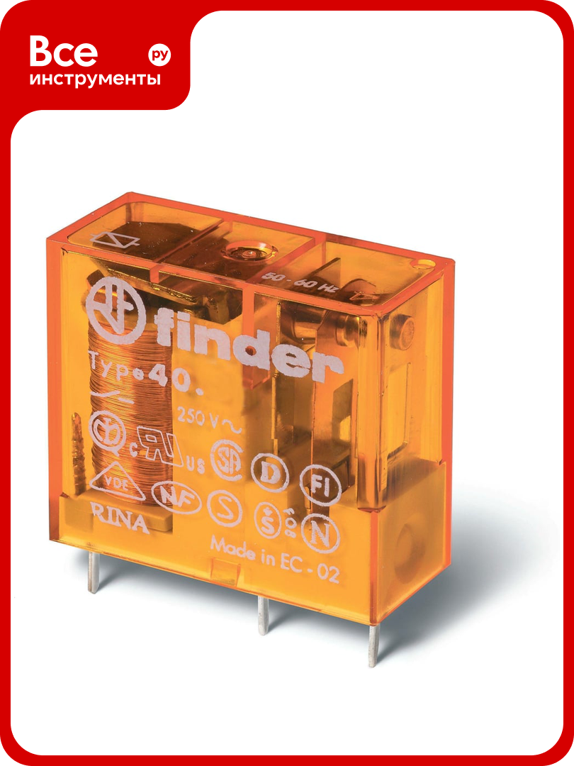 Миниатюрное реле Finder 1 перекидной контакт 10А, 230В AC, 403182300000