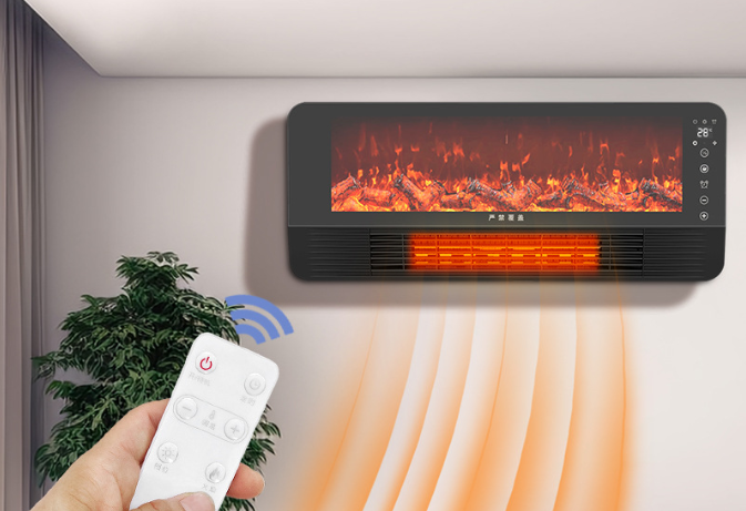 Настенный обогреватель для дома, энергосберегающий электрический тепловой вентилятор с графеновым нагревателем и эффектом пламени, для большой площади, отопление как кондиционер, для гостиной и ванной