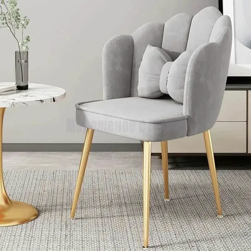 Voph Кресло 48х46х81 см, акцентное мягкое кресло с плиссировкой и золотыми ножками для гостиной, спальни и домашнего офиса