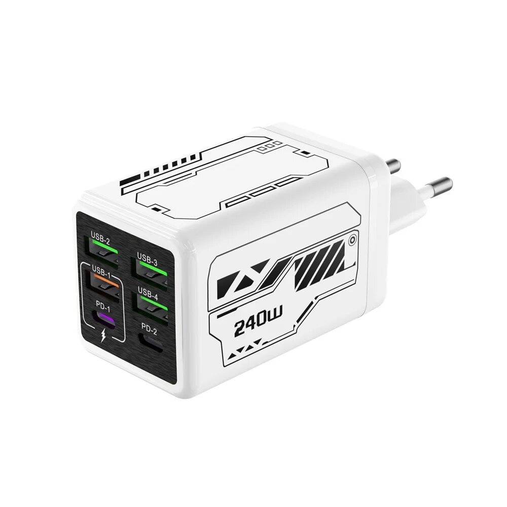 Зарядное USB 240W Type-C EU White