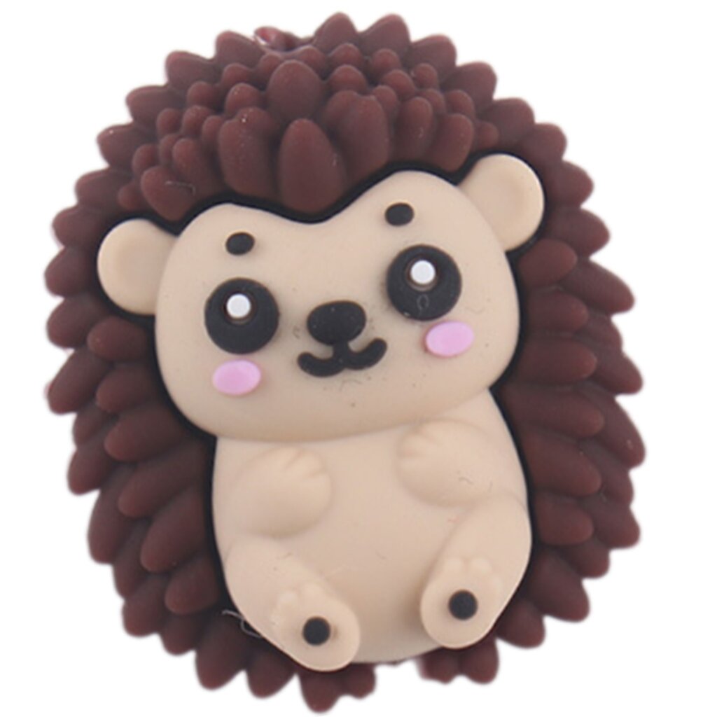 Силиконовые Рассыпчатые Бусины DIY Hedgehog Силиконовые Бусины-Коричневый