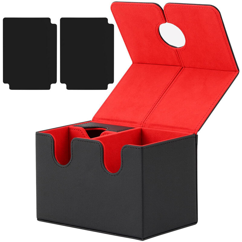 Коробка для хранения карт Commander с двойными рукавами, 160+ портативная коробка для карт из PU кожи, коробка для колоды, коробка для карточной игры Mtg