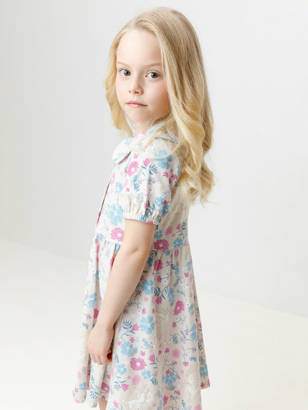 Платье хлопковое детское с принтом