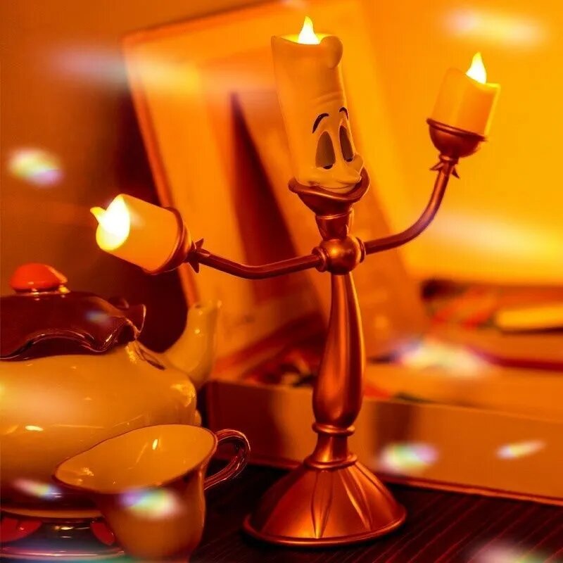 Светильник-канделябр Люмьер Красавица и Чудовище настольный, для дома, декор, белый, 32 см