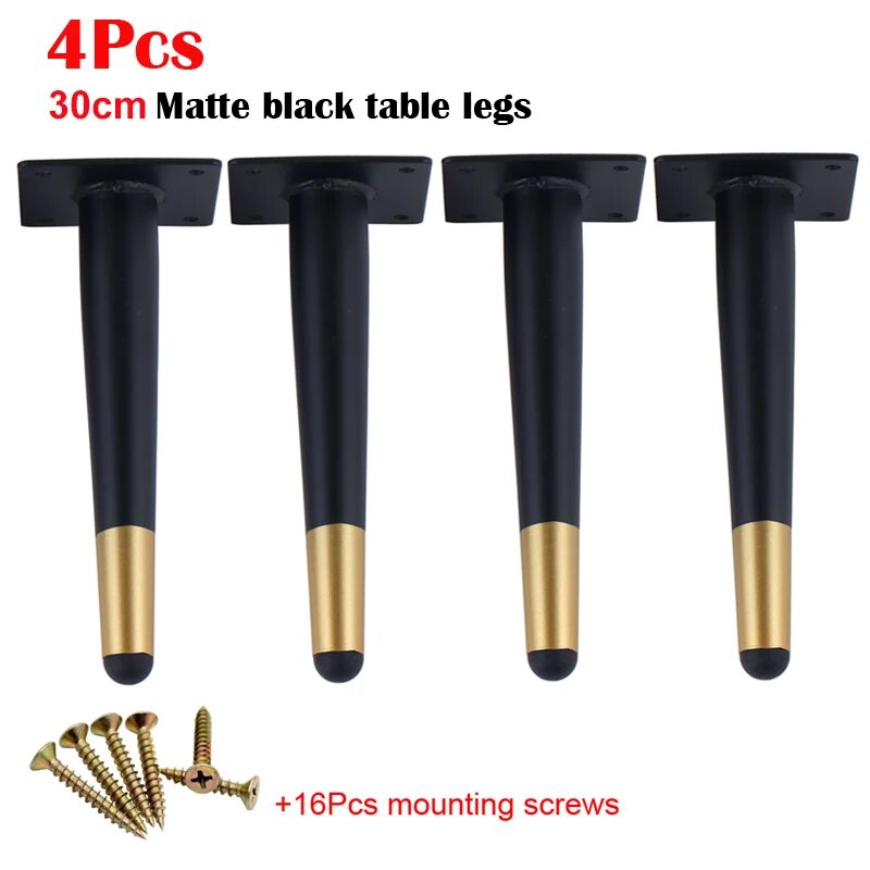 4 шт, ножки для мебельного стола, нагрузка 800 кг, металлические конические ножки для Straight 30CM