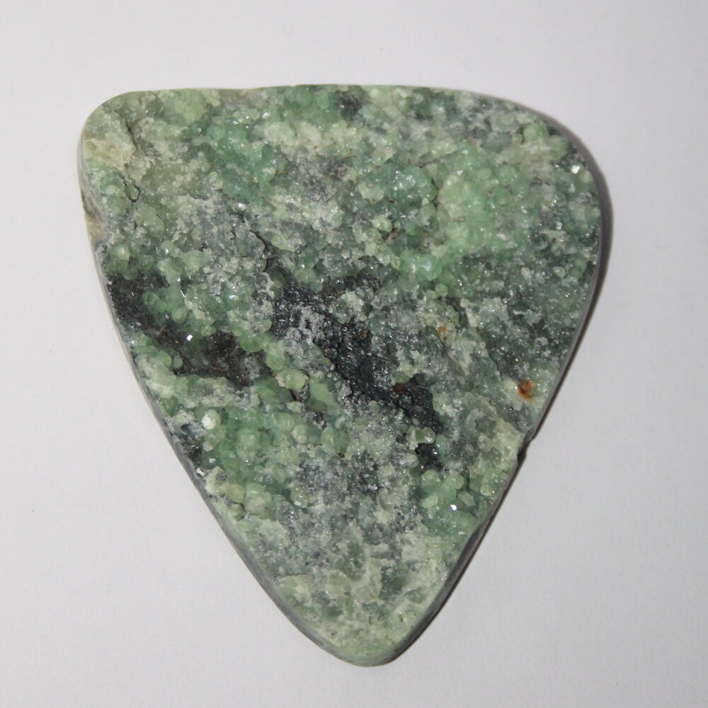 Демантоид кабошон, натуральный камень, 53х48х5 мм, Чукотка, «True Stones»