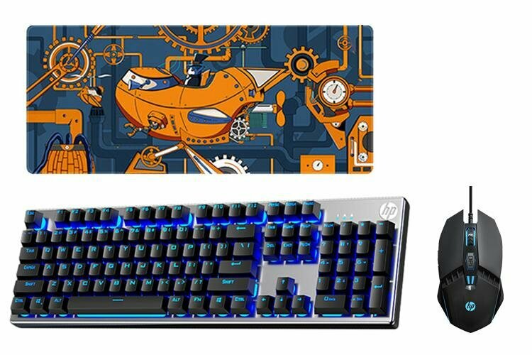 Клавиатура унисекс HP 5803428, Three-Piece Set Black Keyboard+Mouse+Extra Large Gaming Mouse Pad