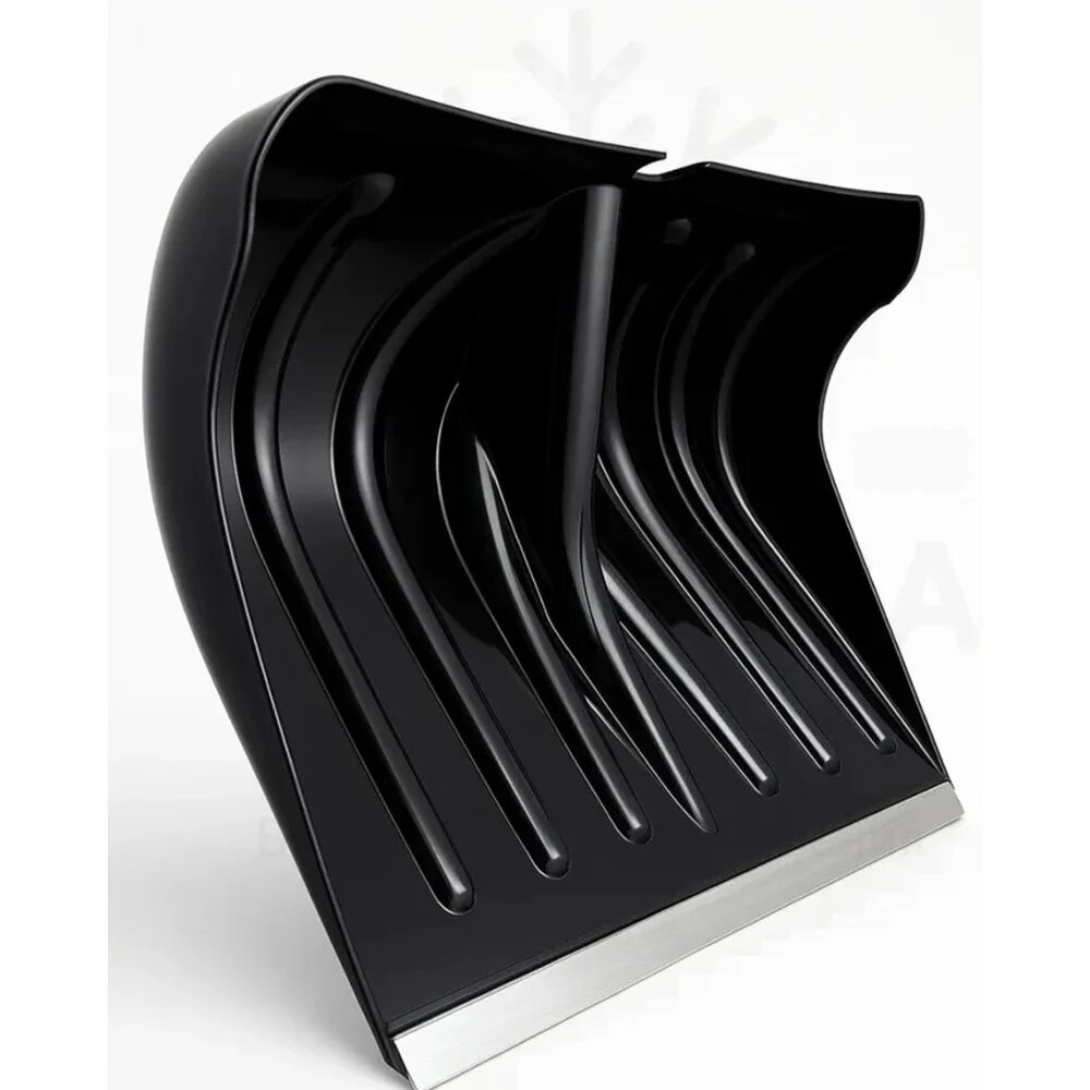 Снеговая лопата КЭС ковш, черная, полипропиленный корпус с металлической планкой, классическая конструкция