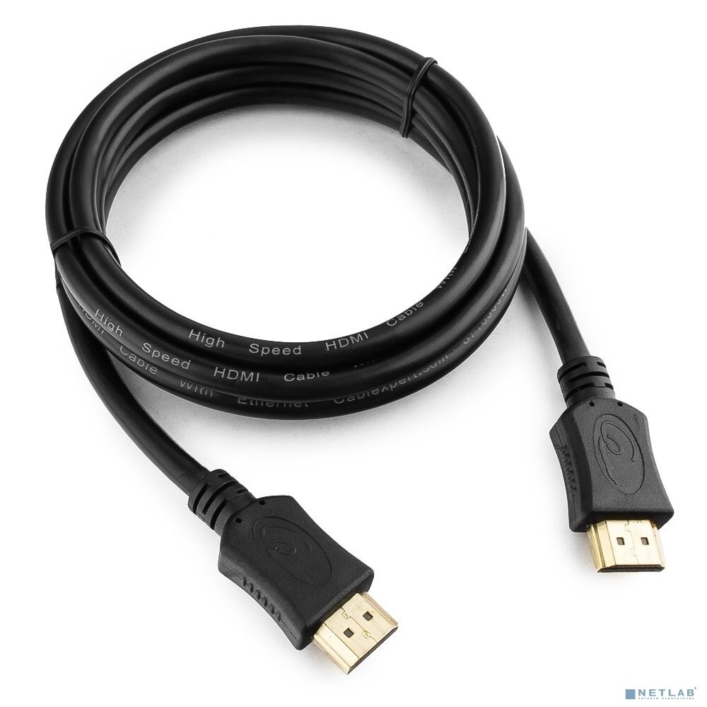Кабель HDMI Cablexpert CC-HDMI4L-1.5M, 19M/19M, v2.0, Light, позол. разъемы, экран, 1.5м, черный, пакет