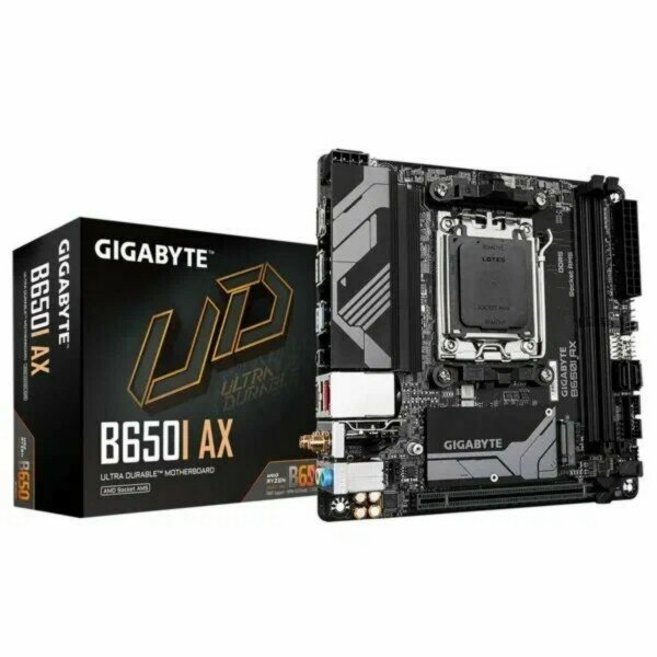 Материнская плата GIGABYTE B650I AX, AM5, AMD B650, 2xDDR5, 2xSATA, 1xM.2, 1xPCIe 4.0 x16, 1xHDMI, 1xDP, 1x2.5Gb LAN, Wi-Fi 6E, Bluetooth 5.3, 1xUSB-C