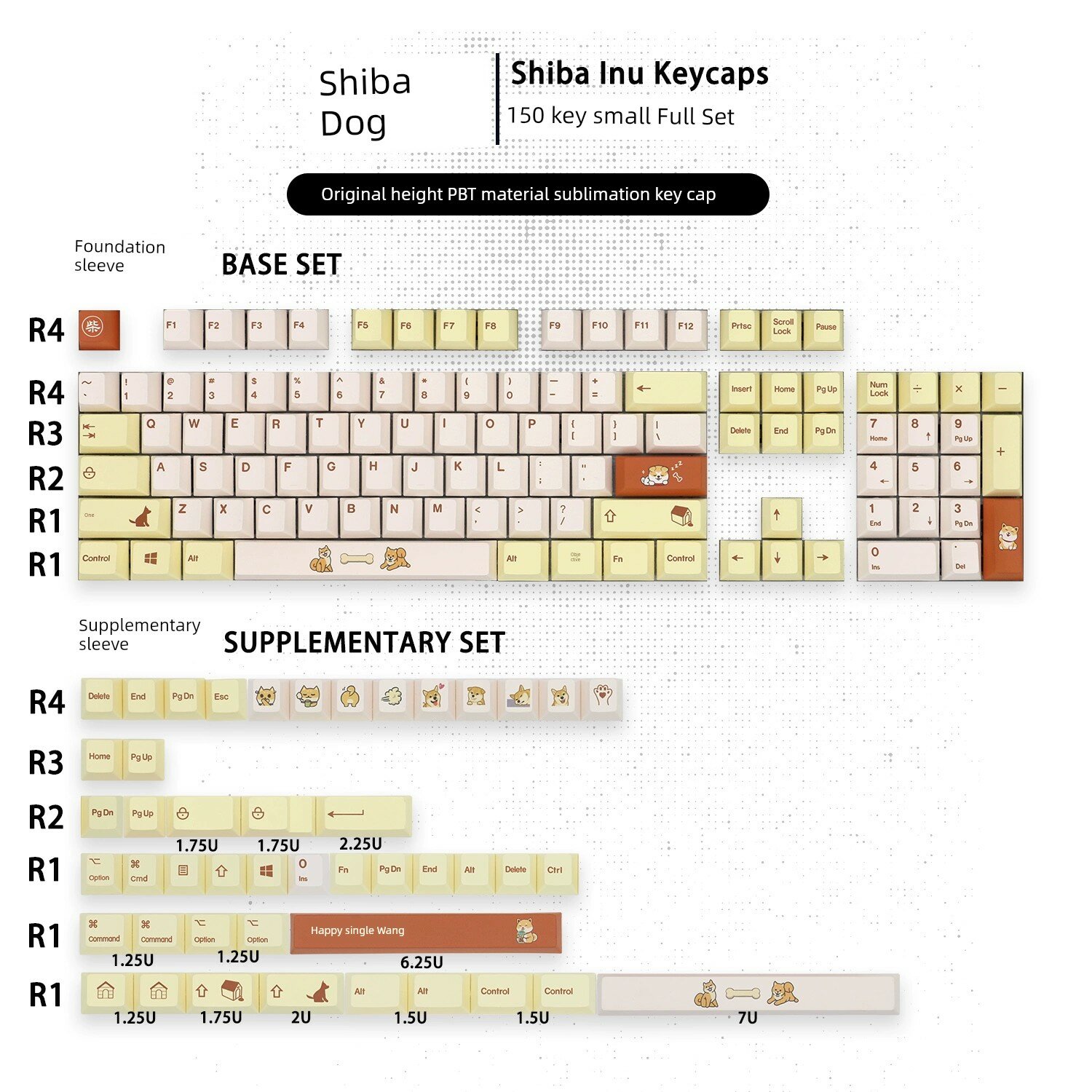 Оригинальные высококачественные кейкапы Goudege 9009 из PBT с сублимационной печатью, ретро-дизайн,