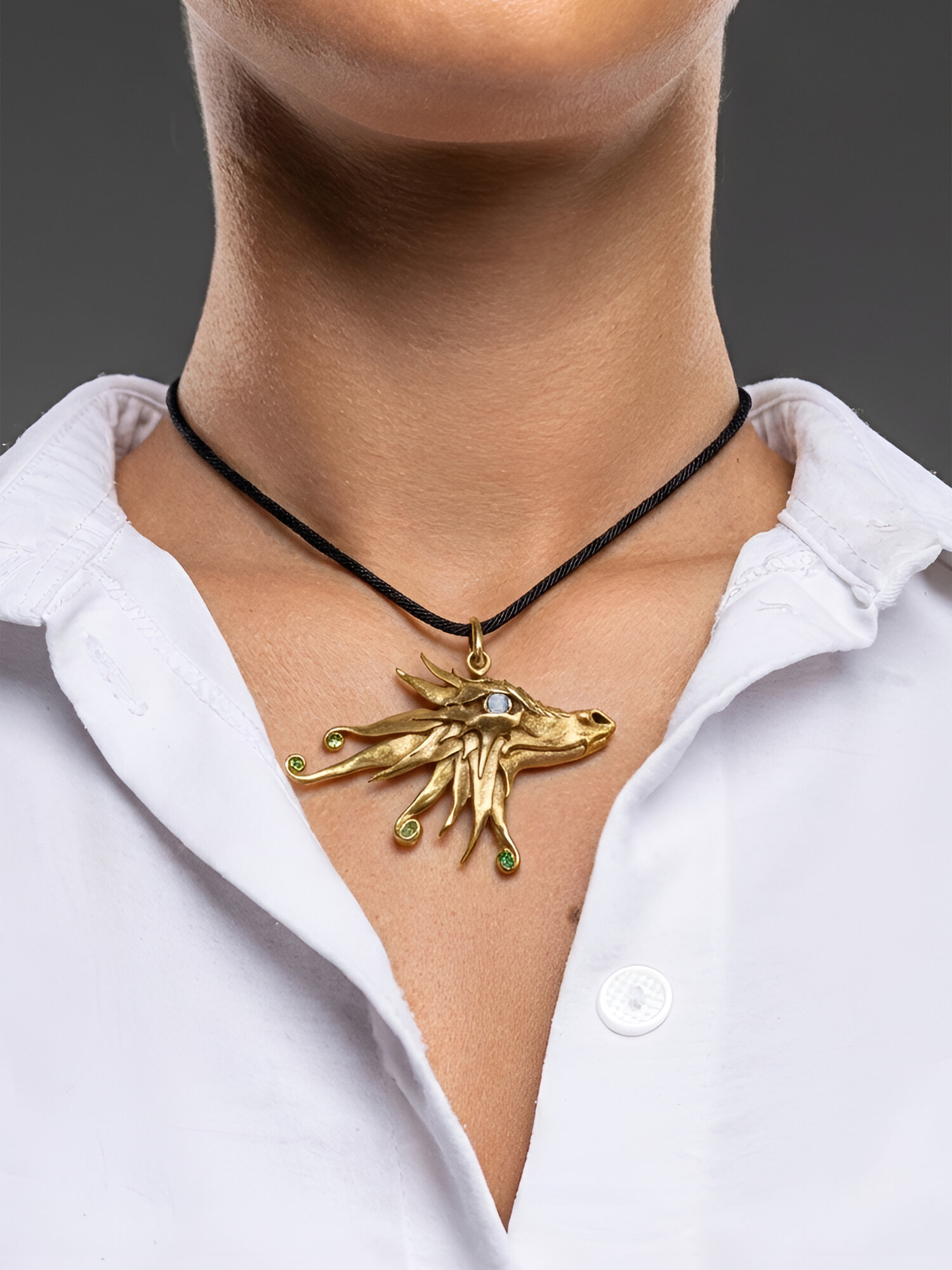 Подвеска Братья Глазуновы, серебро, 925 проба, золочение, корунд, цаворит