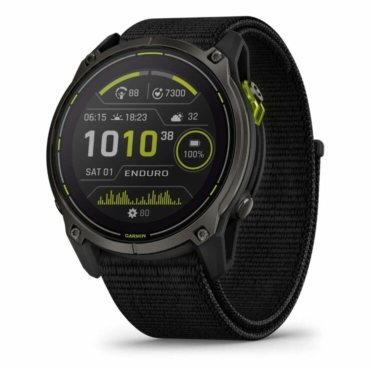 Умные часы Garmin Enduro 3 Carbon Gray Titanium Black Nylon Band