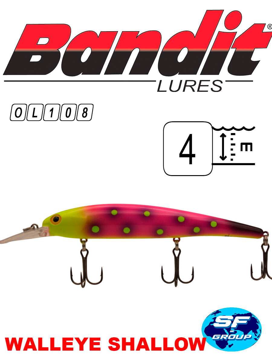 Воблер Bandit Walleye Shallow 12 см 17,5 гр заглубление 4м #OL108