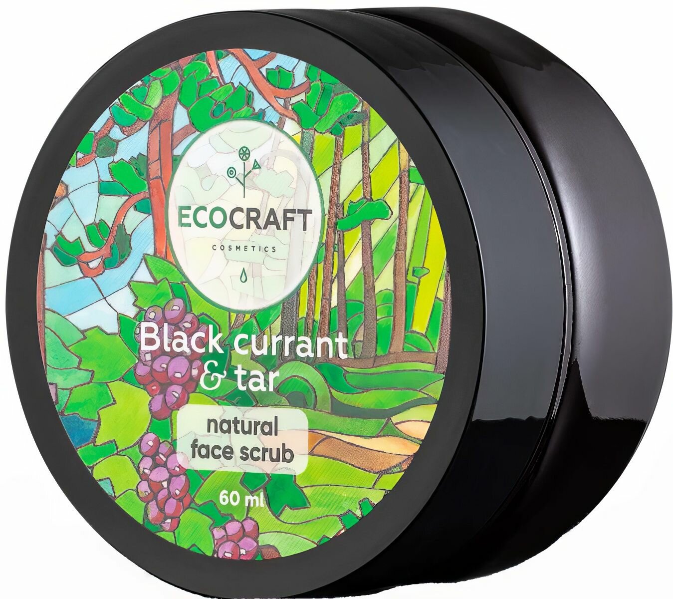 Скраб EcoCraft cosmetics Natural Black currant & tar для сухой и чувствительной кожи лица, 60 мл