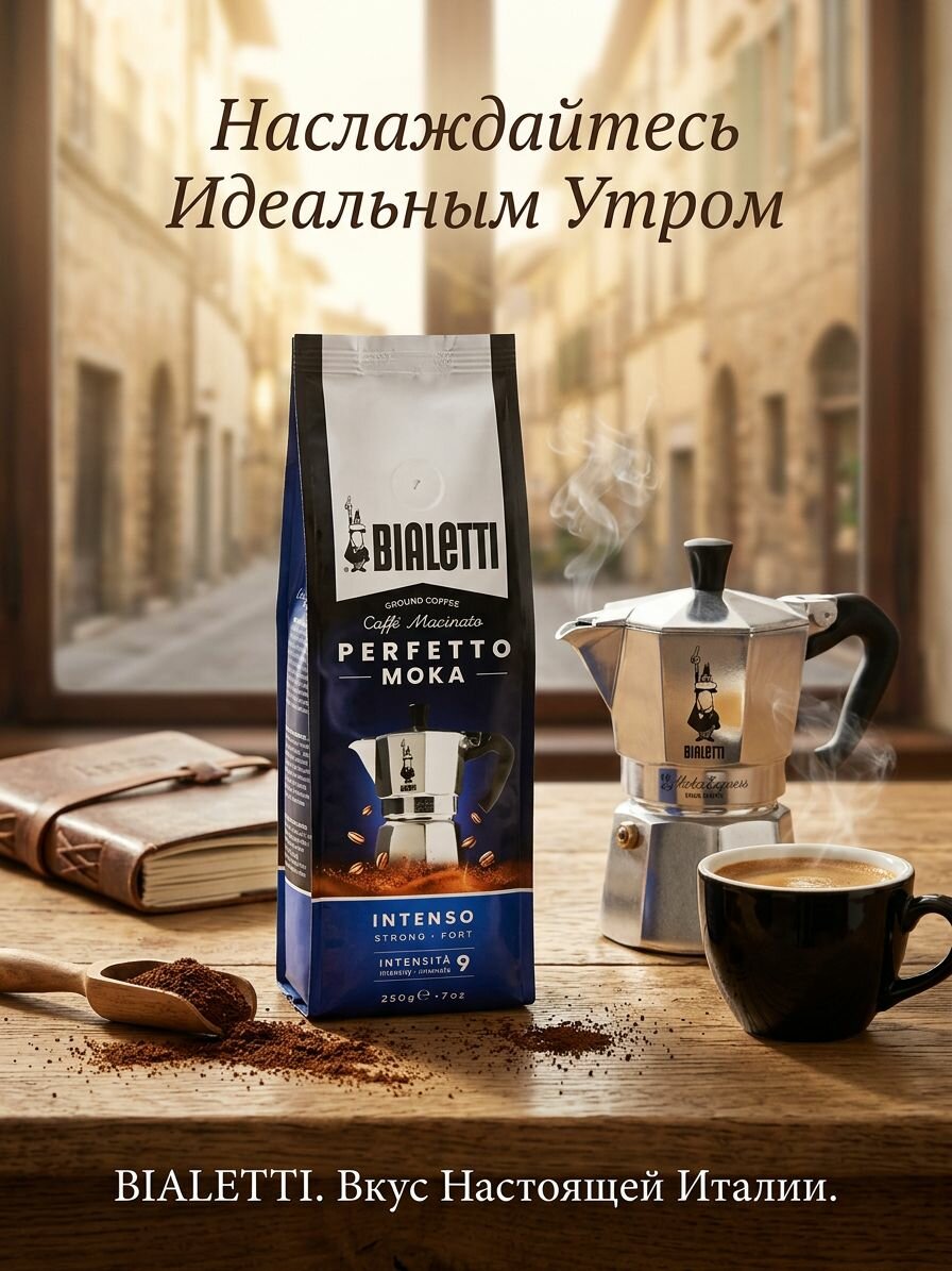 Кофе молотый Bialetti Perfetto Moka Intenso