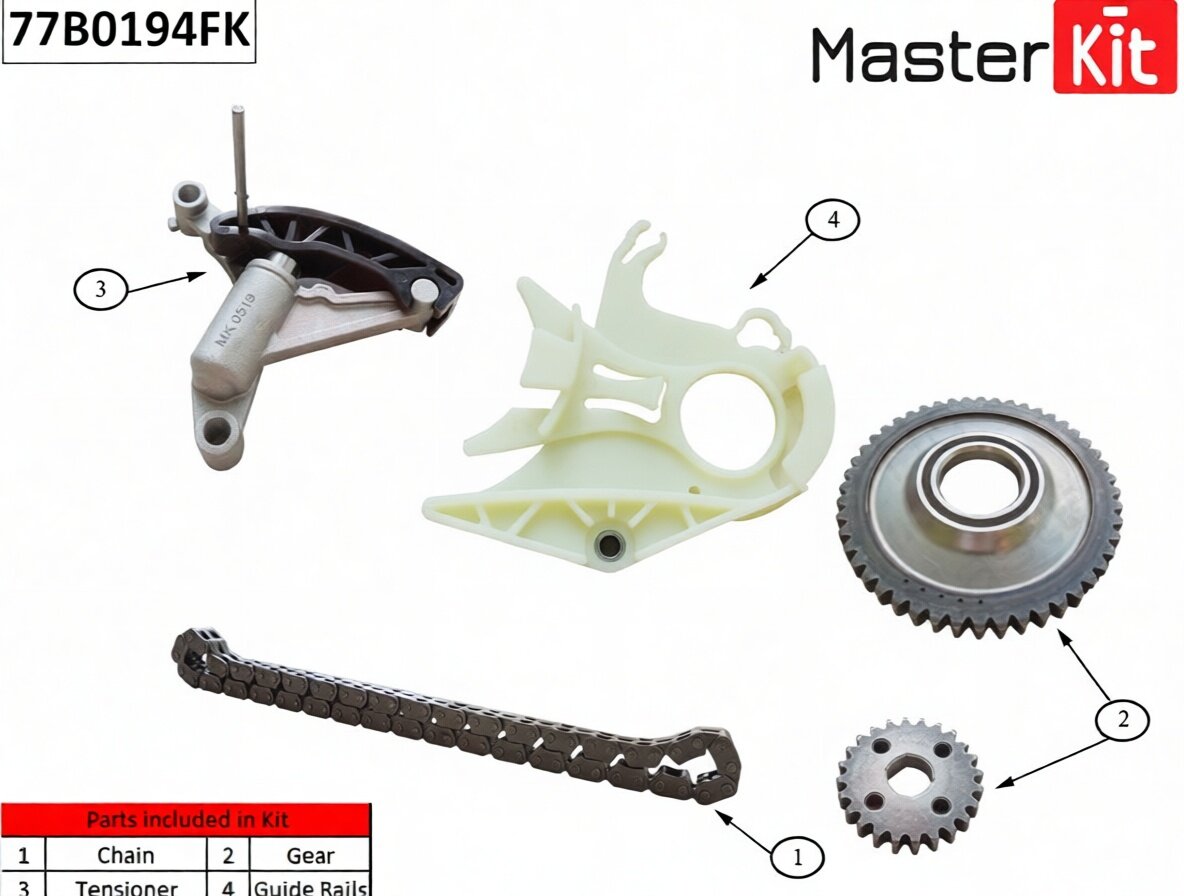 Комплект цепи ГРМ Masterkit 77B0194FK