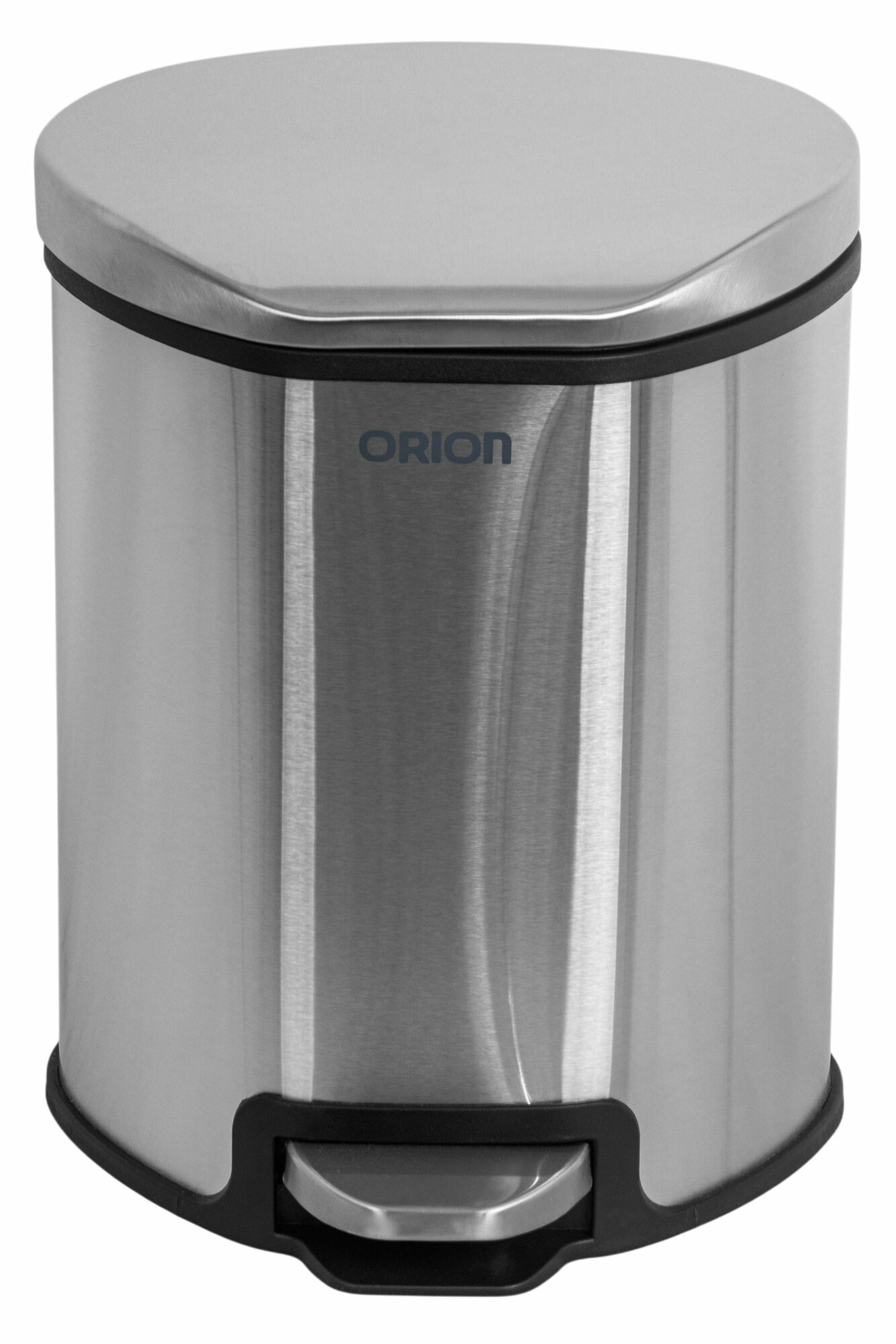 Мусорное ведро ORION 530050, с крышкой, хромированное, металл, 5л