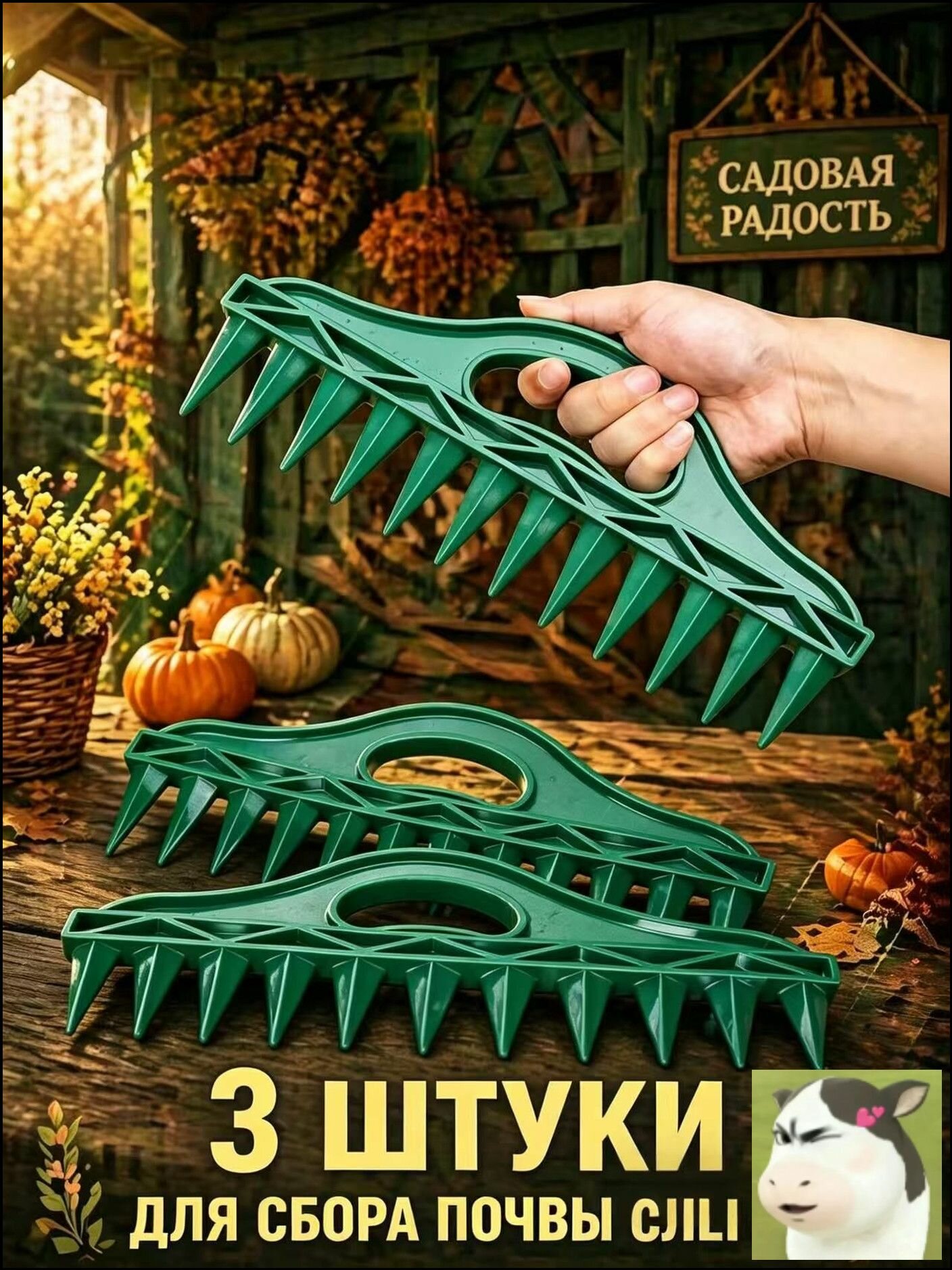 Грабли , Штыревые, Пластик, 1 см