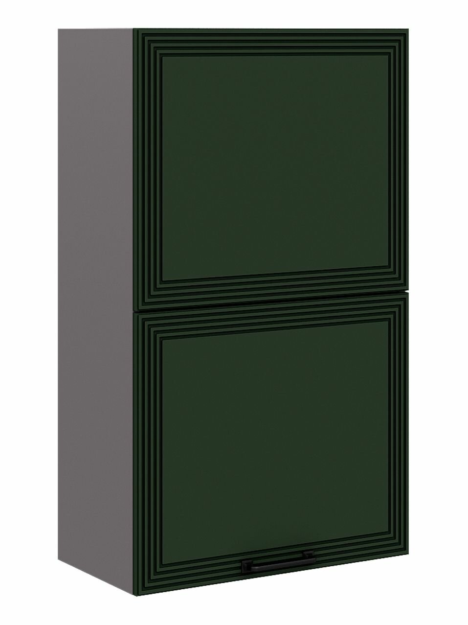 Кухонный модуль, высокий барный шкаф Страйп с сушкой, 60х31.5х101 см, Серый шифер / Олива