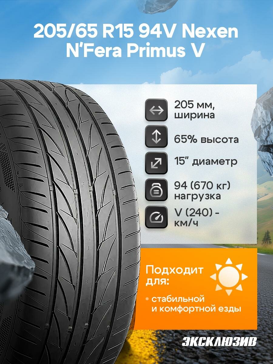 Летняя шина Nexen N'Fera Primus V 205/65 R15 94V