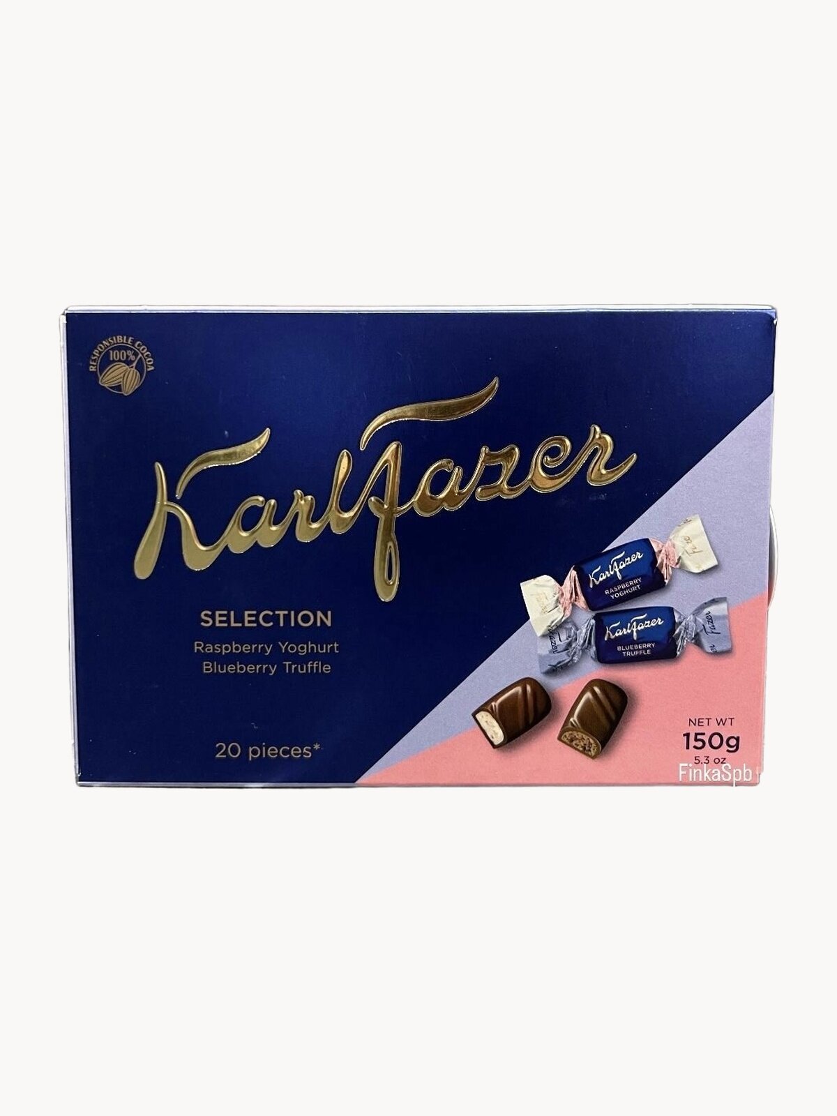 Karl Fazer Selection шоколадные конфеты малиновый йогурт и черничный трюфель 150 гр.
