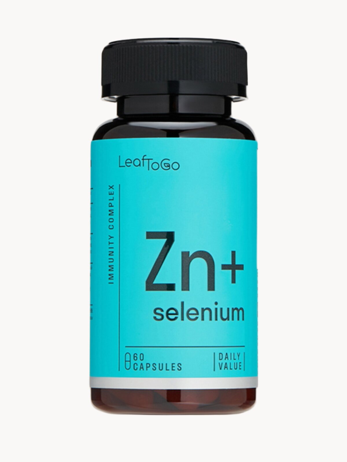 Цинк Cелен LeaftoGo для волос, кожи, ногтей и иммунитета, 60 капсул