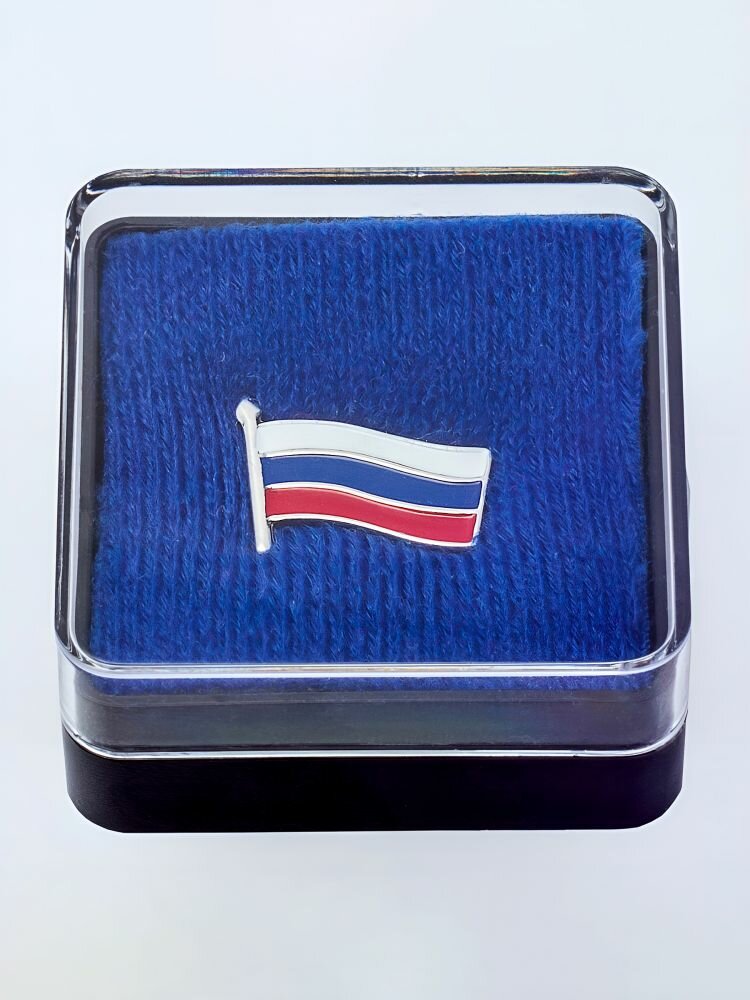 Значок из серебра на пиджак флаг Российской федерации Б9306314*