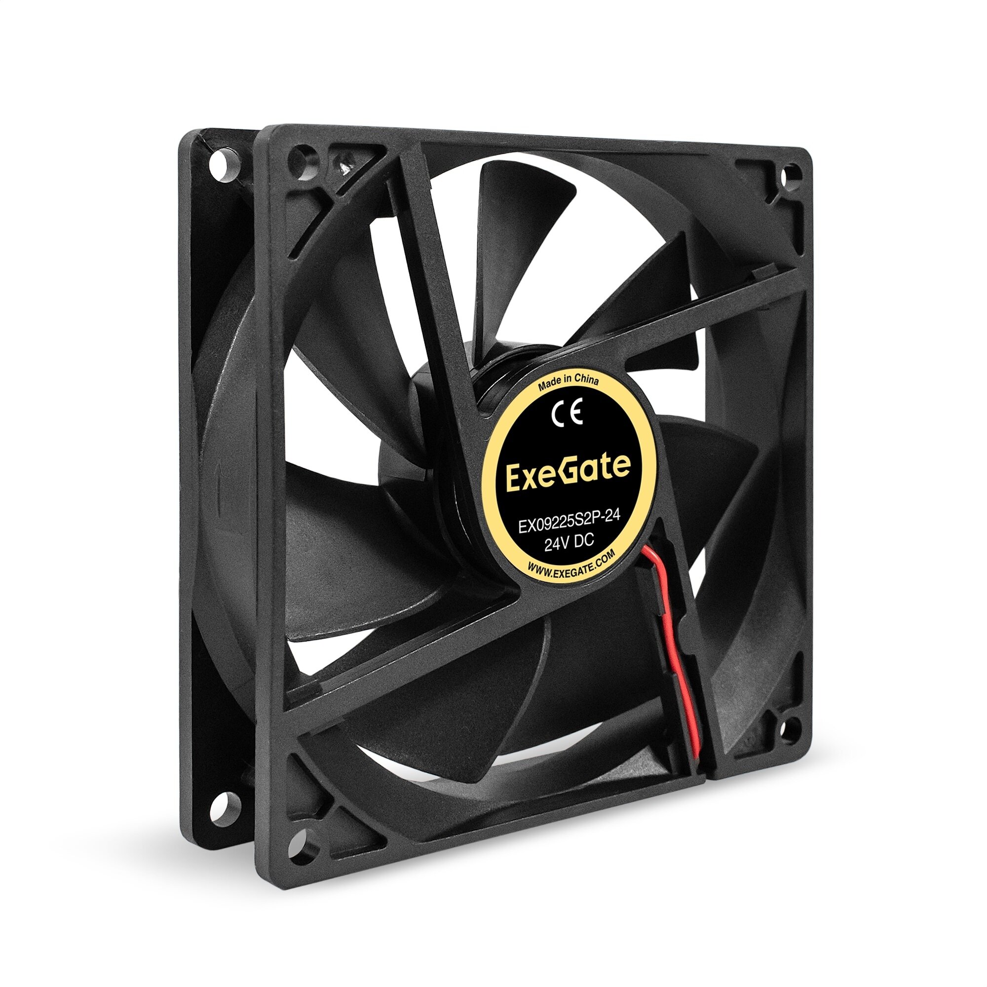 Вентилятор 24В DC ExeGate EX09225S2P-24 (92x92x25 мм, Sleeve bearing (подшипник скольжения), 2pin, 2700RPM, 33.9dBA)