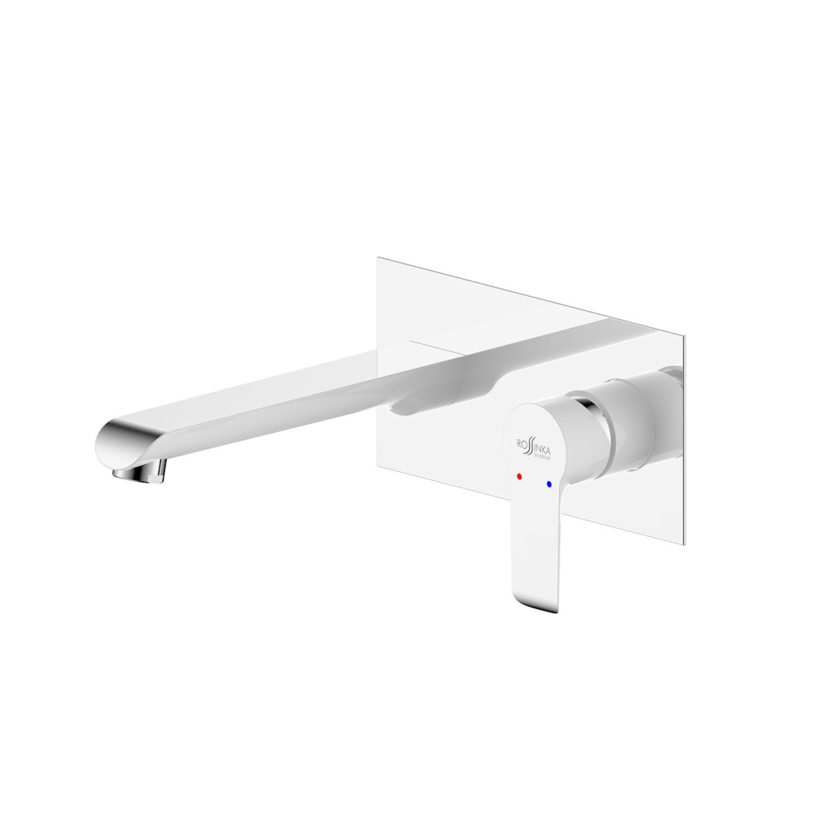 Смеситель Rossinka W W35-16 для раковины, встраиваемый, белый/хром