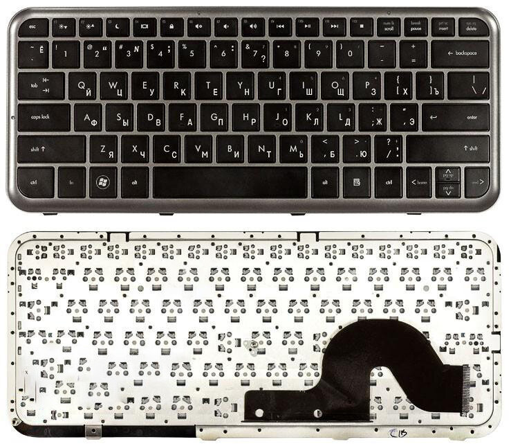 Клавиатура для HP DM3-1000 с серой рамкой p/n: NSK-HKU0R, 9Z. N2X82. U0R, MP-09C93SU6E453